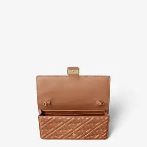 Fendi Tube Wallet On Chain Sellier Brown Nappa Leather Wallet With Ff Motif - [brown]